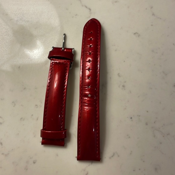 Accessories | Michele Leather Red Patent Strap | Poshmark